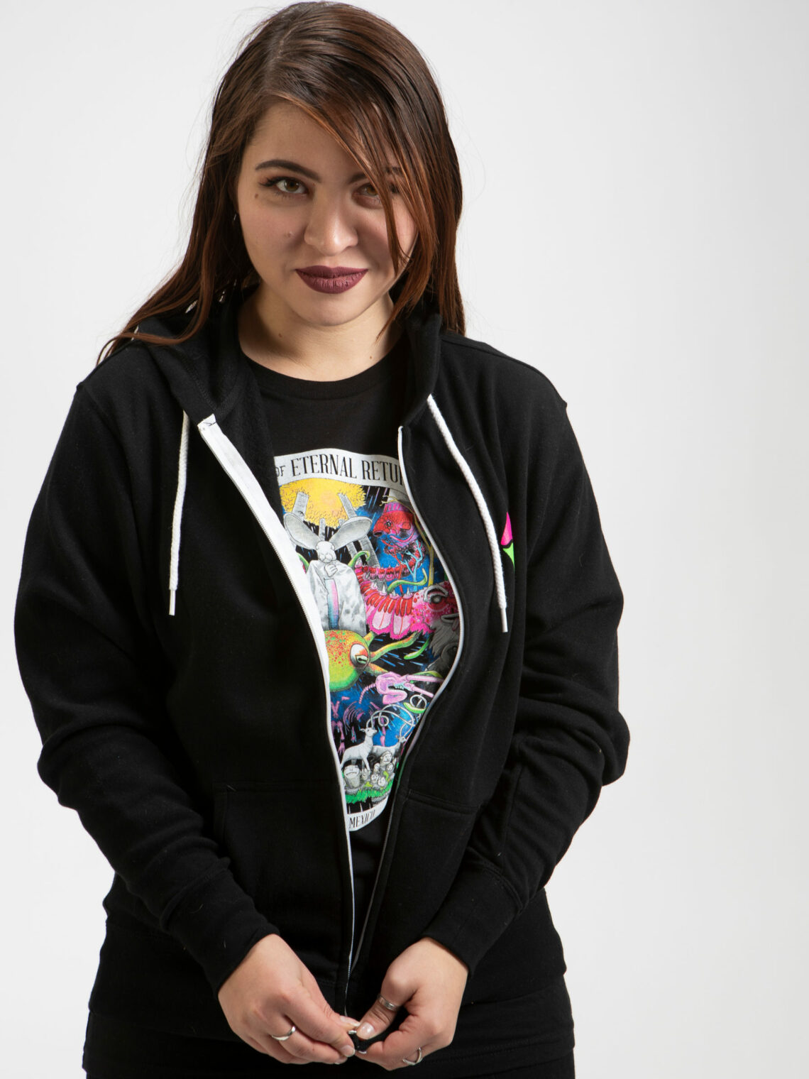 Color Logo Back Zip Hoodie - Meow Wolf