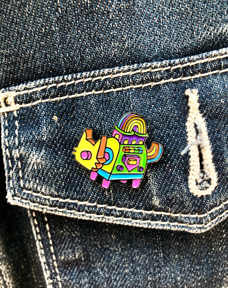 Glitch Cow Pin - Meow Wolf Shop